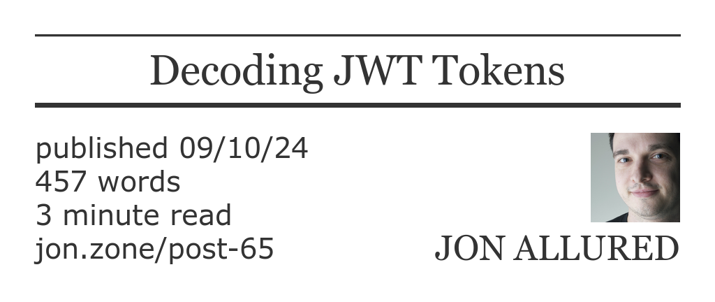 Decoding JWT Tokens | Jon Allured